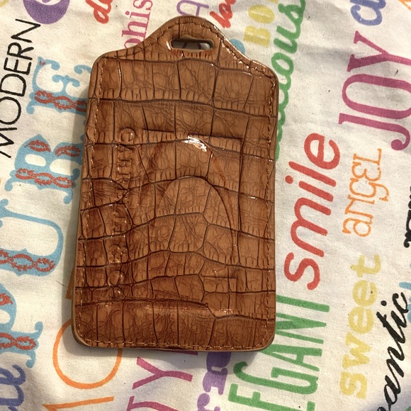 None | Bags | Leather Luggage Name Tag Embossed Leather | Poshmark